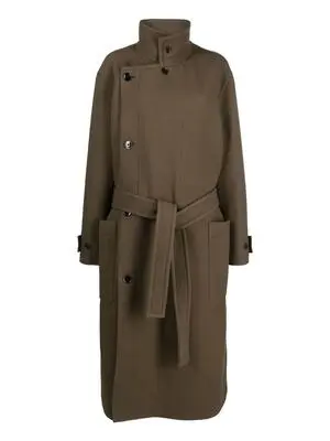 LEMAIRE Belted Double-breasted Coat - Brown