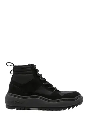 Tommy Hilfiger Panelled Lace-up Boots - Black