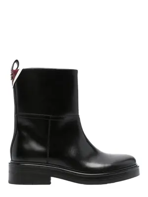 Tommy Hilfiger Leather Ankle Boots - Black
