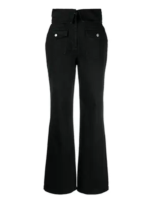 Moschino Folded-edge Flared Jeans - Black