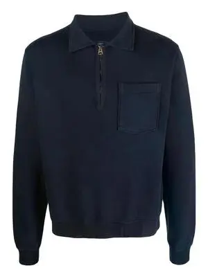 FORTELA Half-zip Cotton Jumper - Blue