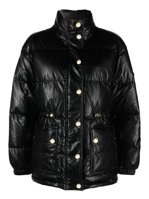 Michael Kors Faux-leather Puffer Jacket - Black
