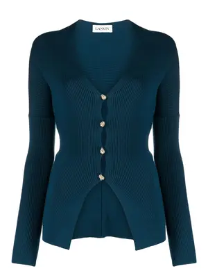 LANVIN Merino Wool-blend Cardigan - Blue