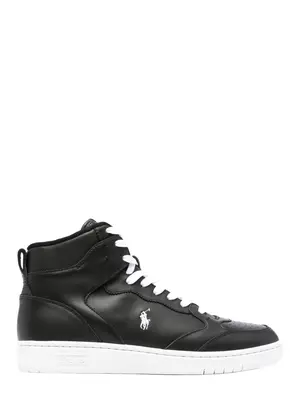 Polo Ralph Lauren Logo-embroidered High-top Sneakers - Black