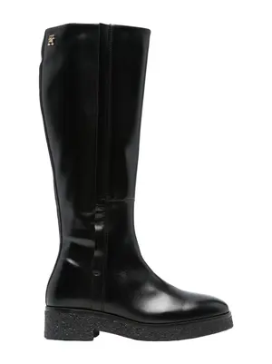 TOMMY HILFIGER Tommy Hilfiger Round-Toe Leather Boots