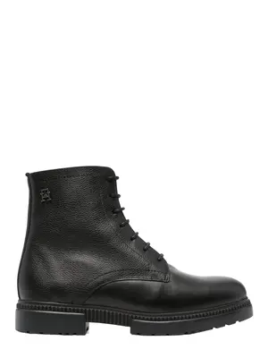 Tommy Hilfiger Lace-up Leather Boots - Black