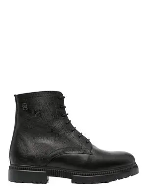 Tommy Hilfiger Lace-up Leather Boots - Black