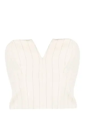 ZIMMERMANN ZIMMERMANN Cropped Pinstriped Corset-Style Top