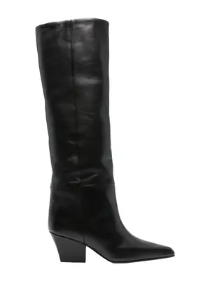 Paris Texas Knee-high Leather Boots - Black