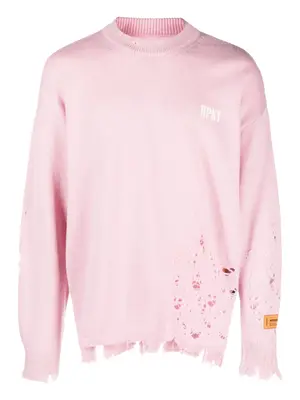 Heron Preston Logo-embroidered Wool Jumper - Pink