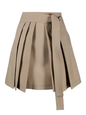 Kenzo Pleated Mini Skirt - Neutrals