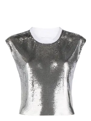 Rabanne Metallic Mesh T-shirt - Silver