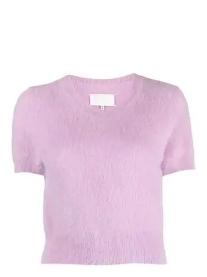 MAISON MARGIELA Knitted Short-sleeve Top - Purple