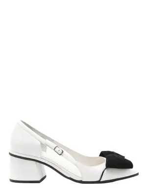 STUDIO CHOFAKIAN Balé 45mm Bow-detail Pumps - White