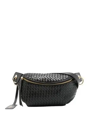 STUDIO CHOFAKIAN Orsay Interwoven Leather Belt Bag - Black