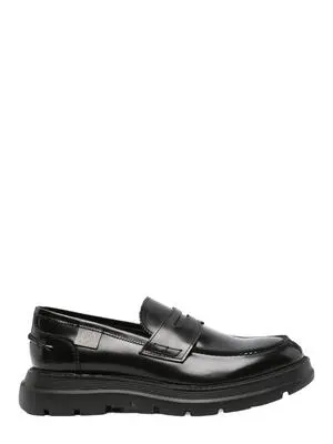GIULIANO GALIANO Freddie Penny-slot Leather Loafers - Black