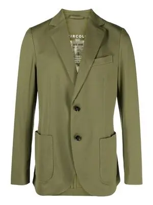 CIRCOLO 1901 Notched-lapels Cotton Blend Blazer - Green