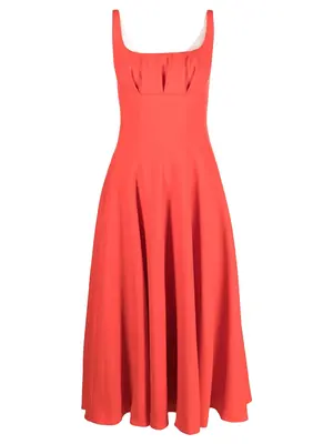 EMILIA WICKSTEAD Collins Wool Midi Dress - Orange