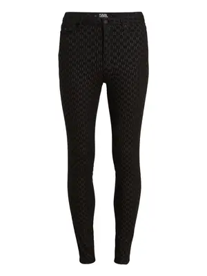 Karl Lagerfeld Monogram Print Skinny Jeans - Black