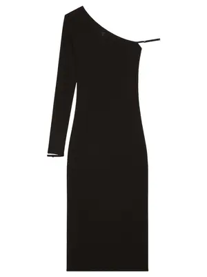 COURREGES One-sleeve Midi Dress - Black