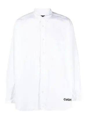 Comme Des Garçons Logo-patch Cotton Shirt - White