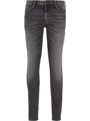 Emporio Armani Low-rise Slim-fit Jeans - Black