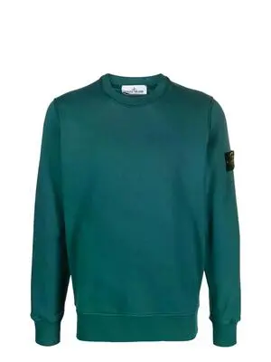 Stone Island Compass-patch Cotton Sweatshirt - Green