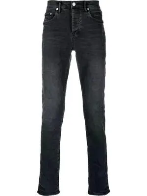 PURPLE BRAND Straight-leg Jeans With Logo Patch - Black