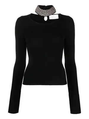 Giuseppe Di Morabito Crystal-embellished Knit Jumper - Black