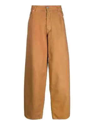 HAIKURE Straight-leg Trousers With Logo Patch - Brown