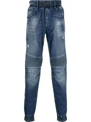 Philipp Plein Mid-rise Tapered-leg Jeans - Blue