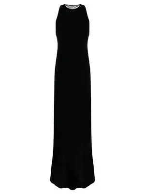 Ralph Lauren Crystal-embellished Mesh-paneled Gown - Black