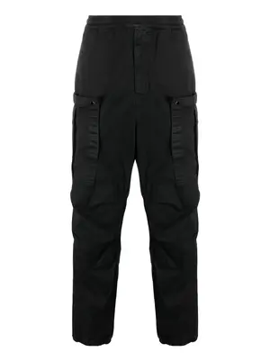 Stone Island Cotton Cargo Trousers - Black