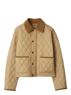 Burberry Quilted Nylon Cropped Jacket - Beige/sand