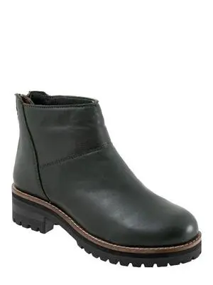 Softwalk Elmhurst Leather Bootie - Dark Green
