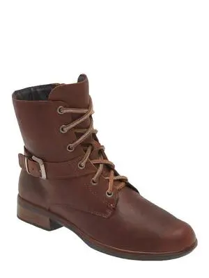 Naot Alize Zip Combat Boots - Soft Cognac Leather