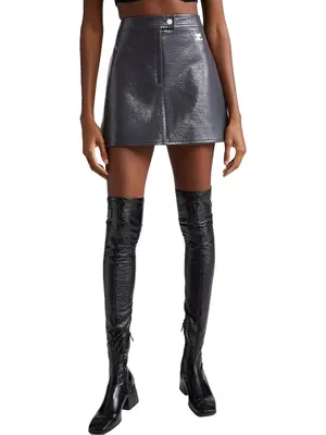 COURREGES Courrèges Re-edition Vinyl Miniskirt Steel Grey