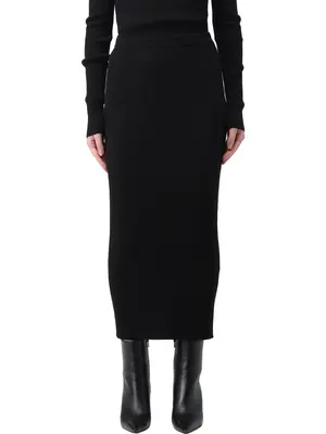 Alexander McQueen Alexander Mcqueen Ribbed Wool Blend Pencil Skirt Black