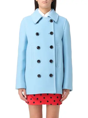 Marni Coat In Wool Blend - Gnawed Blue