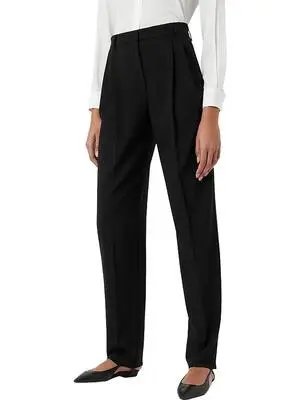Emporio Armani Barathea Stretch Wool Trousers - Solid Black