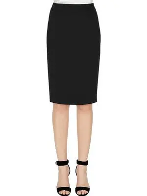 Emporio Armani Cady Crepe Pencil Skirt - Solid Black