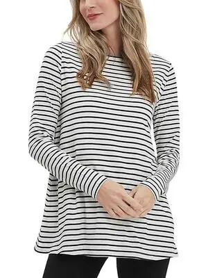 NOM MATERNITY Boat Neck Tee - Navy