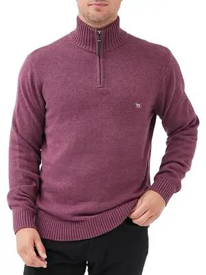 Rodd & Gunn Rodd & Gunn Merrick Bay Quarter-Zip Sweater Cranberry