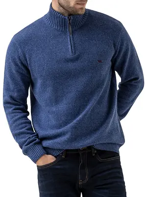 Rodd & Gunn Rodd & Gunn Merrick Bay Quarter-Zip Sweater Denim
