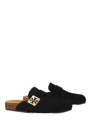 Tory Burch Mellow Suede Mules - Perfect Black