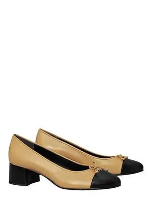 Tory Burch Bow Ballet High Heel Pumps Ginger Shortbread