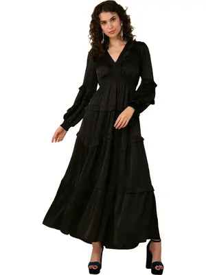 Hale Bob Mathilde Tiered Maxi Dress - Black