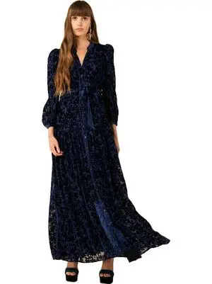 Hale Bob Heloise Velvet Burnout Maxi Dress - Black