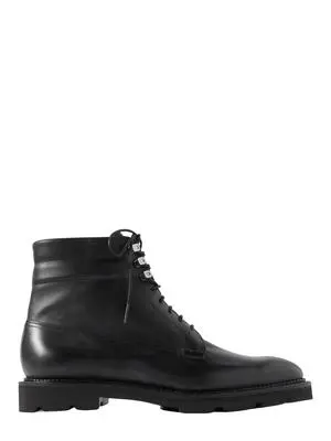 John Lobb Alder Burnished-leather Boots - Black