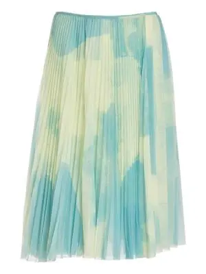 Proenza Schouler Judy Printed Jersey Midi Skirt - Turquoise